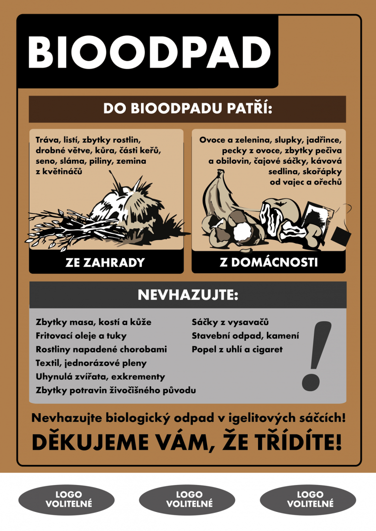 Samolepka bioodpad s možností umístění loga/publicity – EKO-KOM